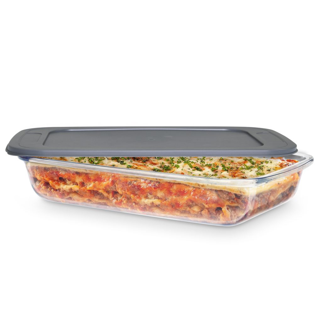 Masflex Rectangular Borosilicate Glass Bakeware with Lid - Masflex