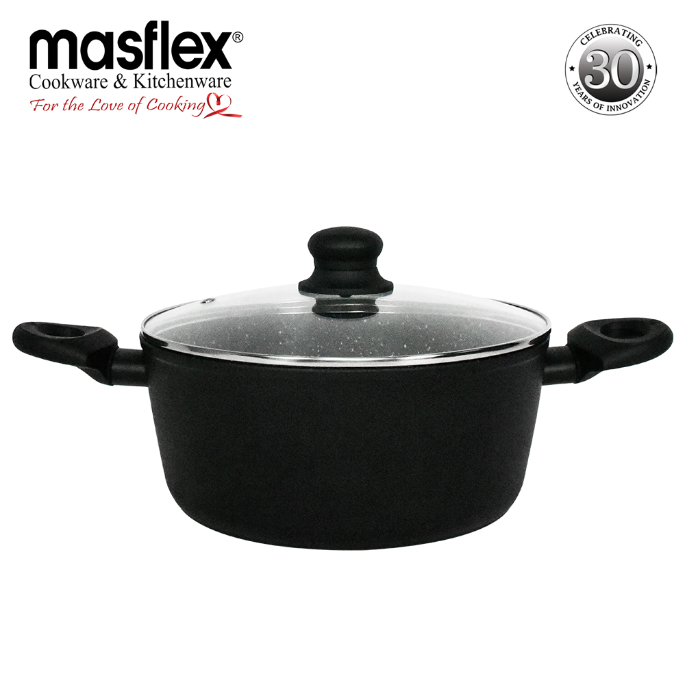Masflex 24cm Galaxy Forged Casserole with Glass Lid - Masflex